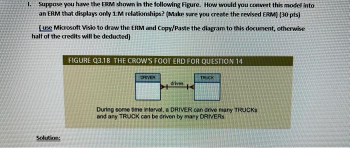 1. Suppose you have the ERM shown in the following | Chegg.com