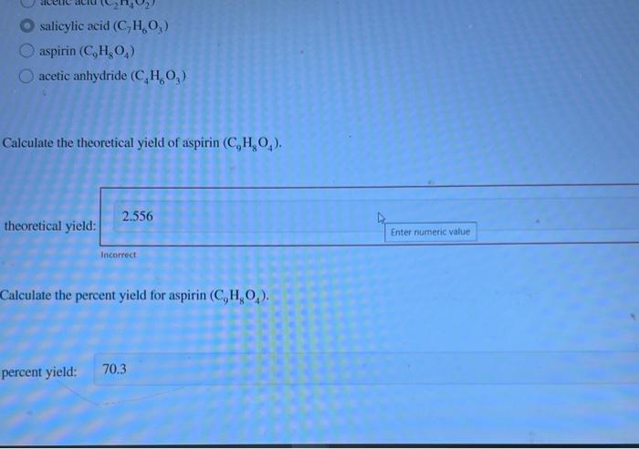 Solved C9H8O4) and acetic acid (C2H4O2). The balanced | Chegg.com