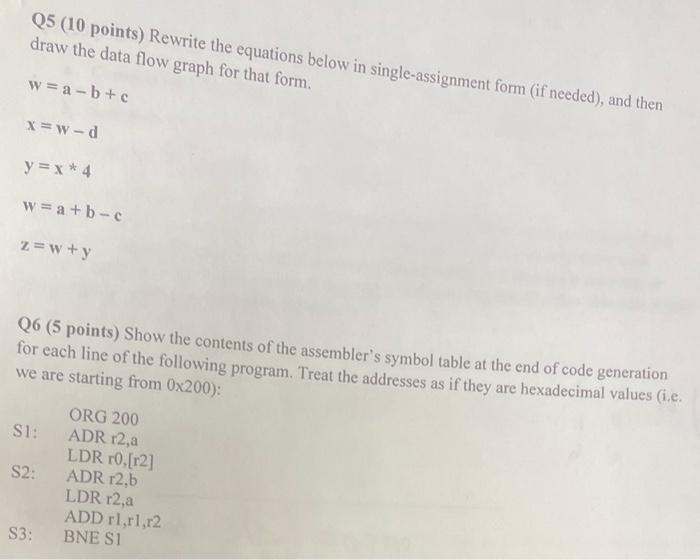 Solved Q5 (10 points) Rewrite the equations below in | Chegg.com