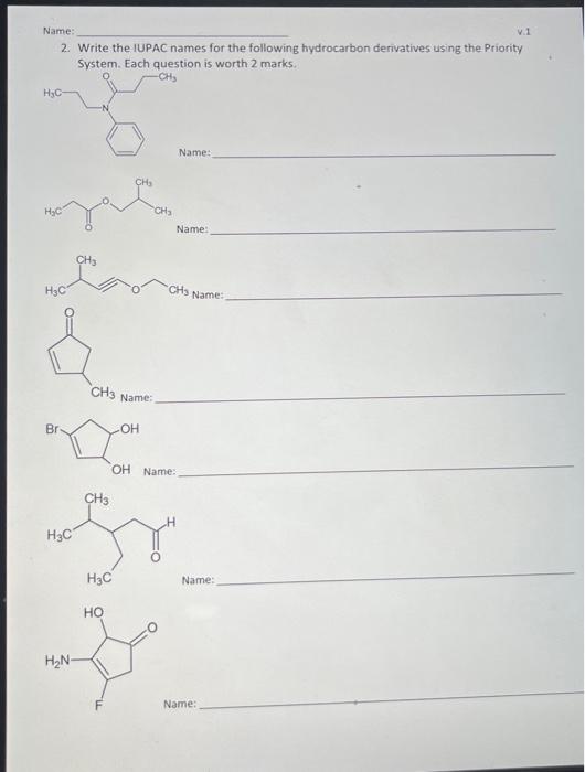 Solved 1. Draw the structures of the following hydrocarbon | Chegg.com