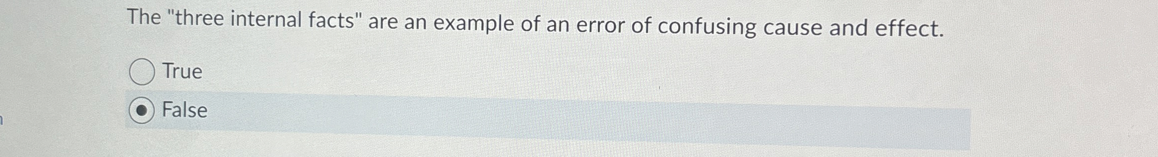 Solved The "three internal facts" are an example of an error | Chegg.com
