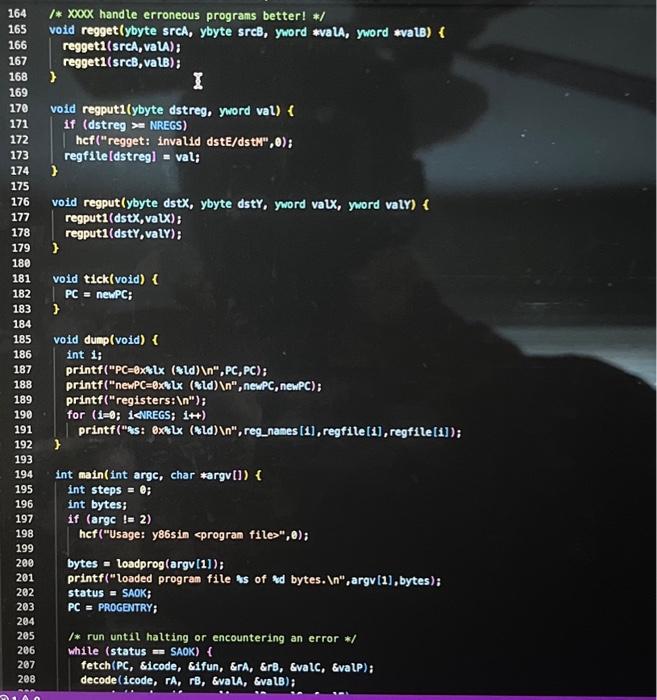 Solved void decodelybyte icode, ybyte rA, ybyte rB, yword | Chegg.com
