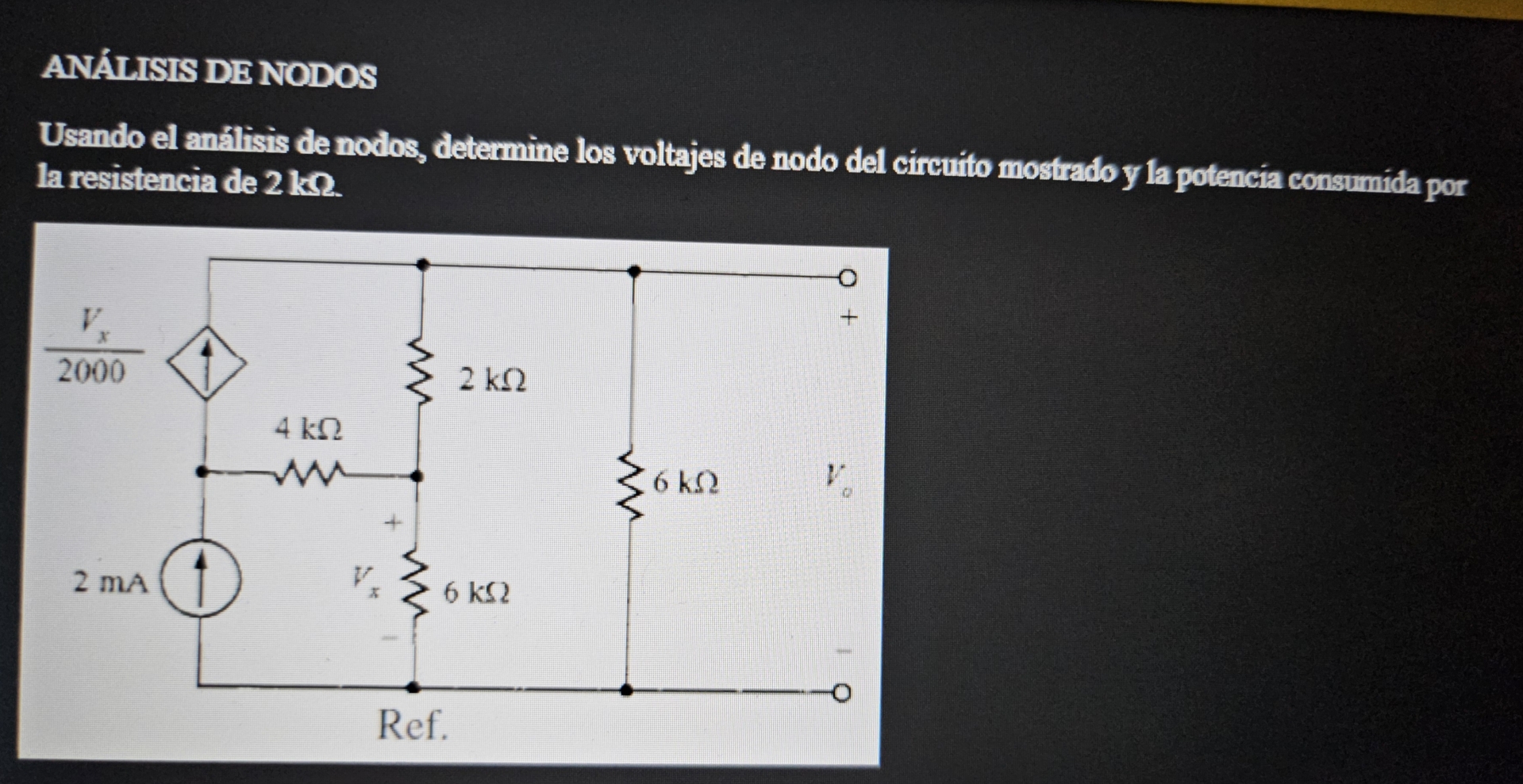 Solved Usando el análisis de nodos, determine los voltajes | Chegg.com