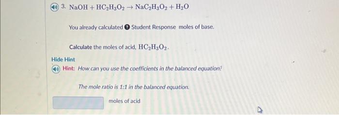 Solved 1. Neutralization Reaction: NaOH+HC2H3O2→NaC2H3O2+H2O | Chegg.com