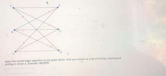 Solved B 10 15 14 12 D o Apply the sorted edges algorithm to | Chegg.com