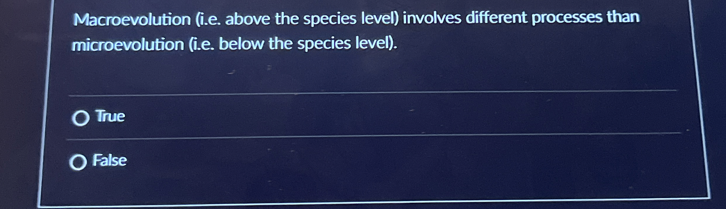 Solved Macroevolution (i.e. ﻿above the species level) | Chegg.com