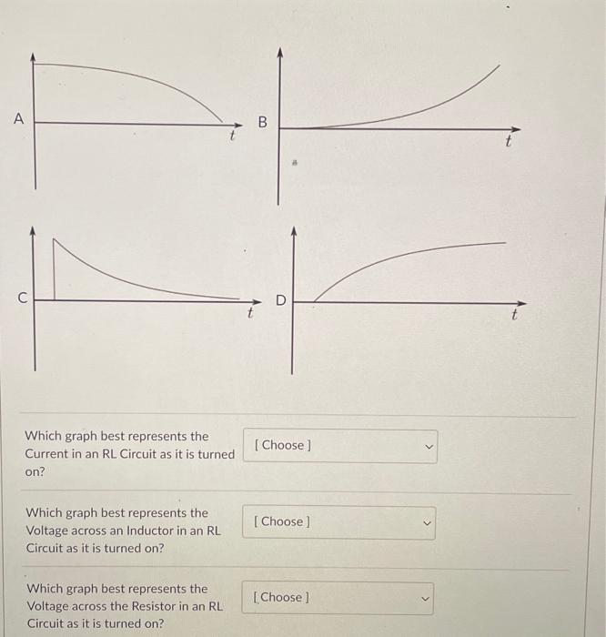Solved Which graph best represents the Current in an RL | Chegg.com
