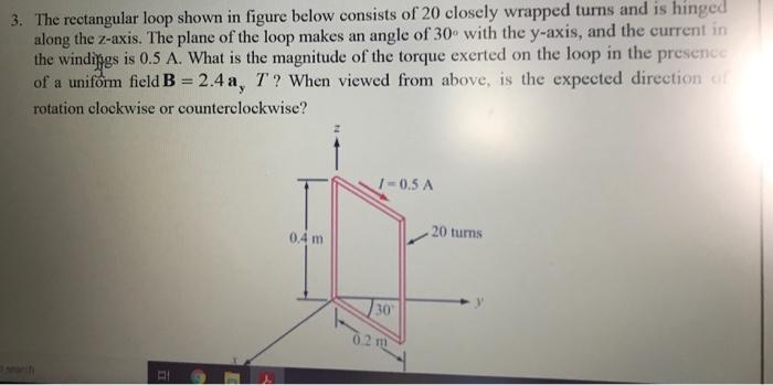 Solved 3. The rectangular loop shown in figure below | Chegg.com