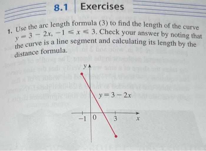 Solved 8.1 Exercises 1. Use the arc length formula (3) to | Chegg.com