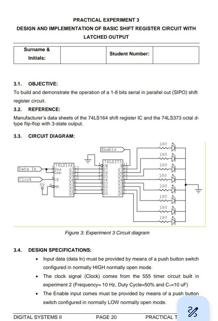 Solved PRACTICAL EXPERIMENT 3 DESIGN AND IMPLEMENTATION OF | Chegg.com