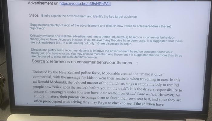 Steps Briefly explain the advertisement and Identify | Chegg.com