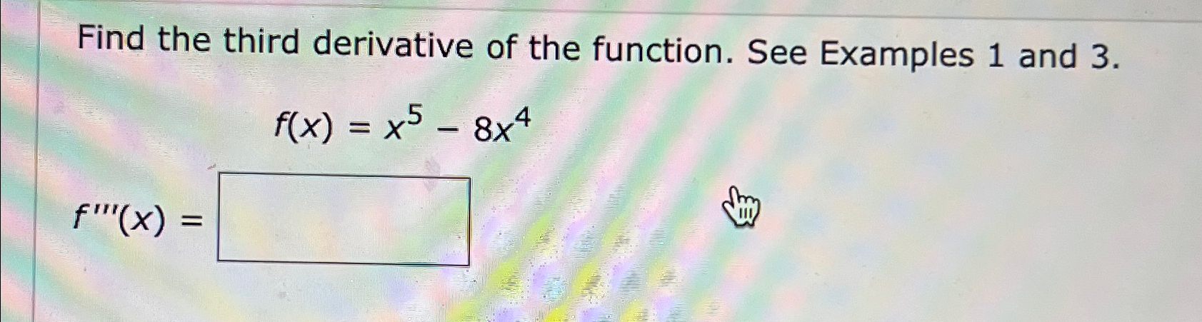 Solved Find the third derivative of the function. See | Chegg.com