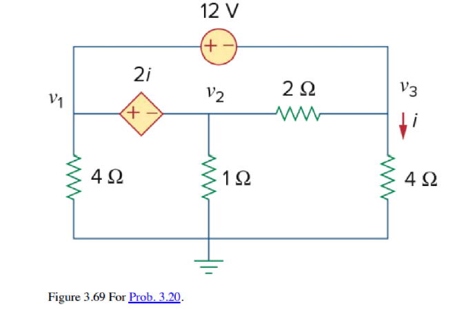 Solved Figure 3.69 ﻿For Prob. 3.20. ﻿Set up KCL equations | Chegg.com