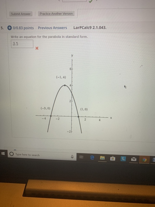 Solved Practice Another Version Submit Answer 0/0.83 points | Chegg.com