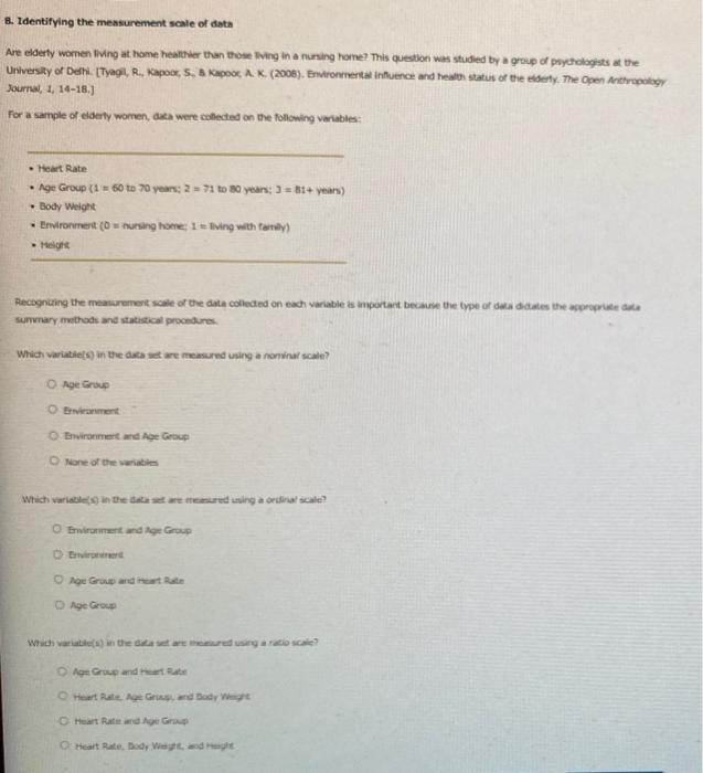 Solved 7. Identifying discrete and continuous variables | Chegg.com