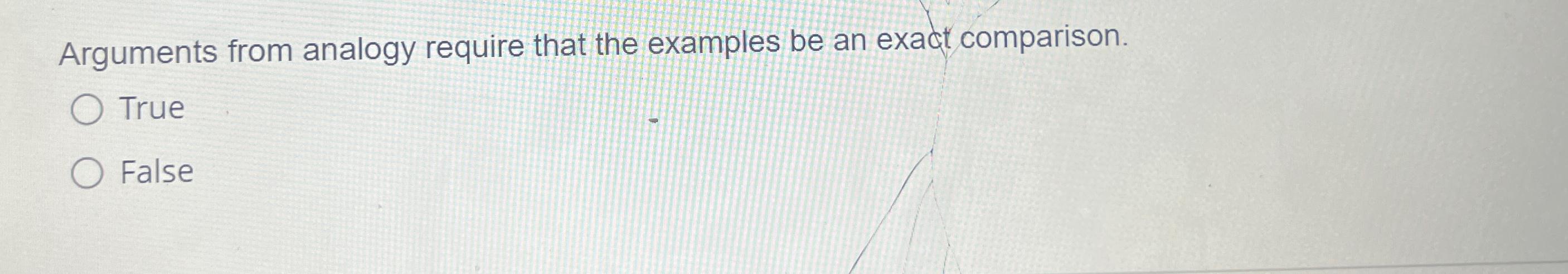 Solved Arguments from analogy require that the examples be | Chegg.com