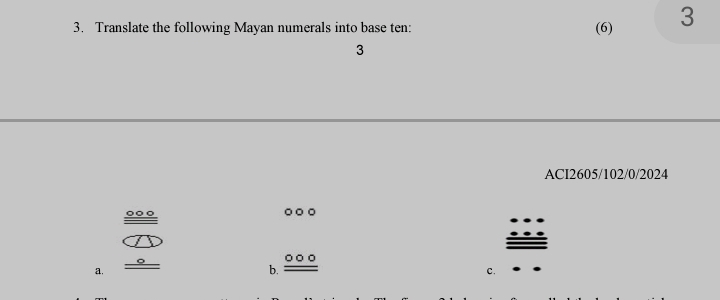 Solved Translate the following Mayan numerals into base | Chegg.com