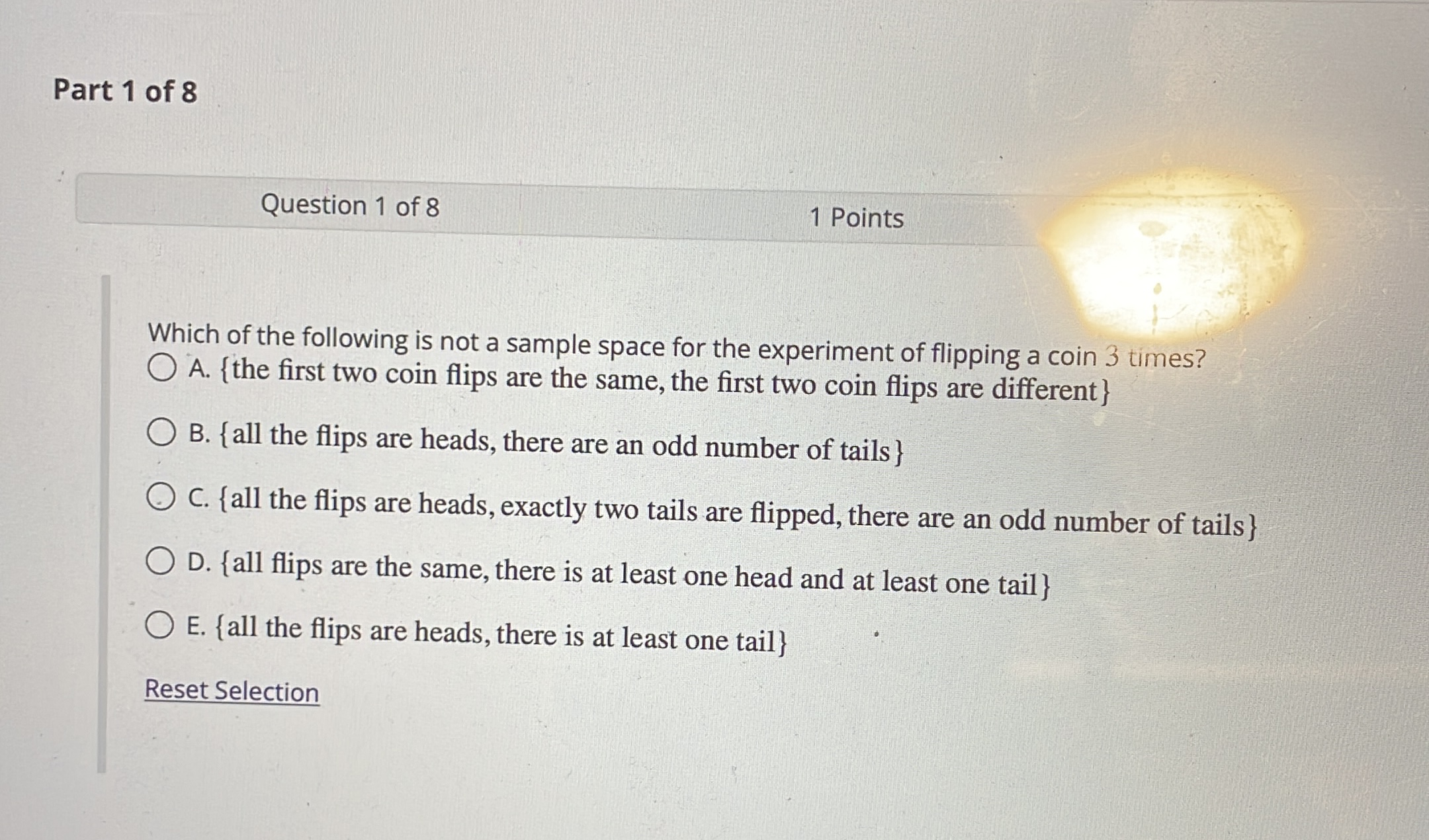 Solved Which of the following is not a sample space for the | Chegg.com