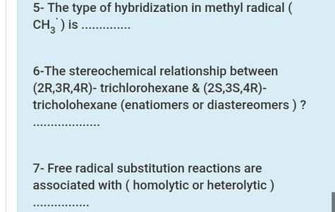 Solved 5- The type of hybridization in methyl radical ( CH, | Chegg.com