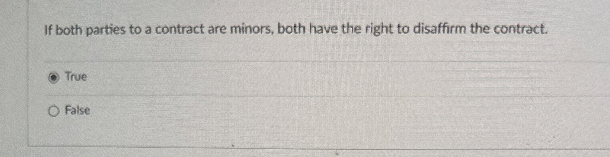 Solved If both parties to a contract are minors, both have | Chegg.com
