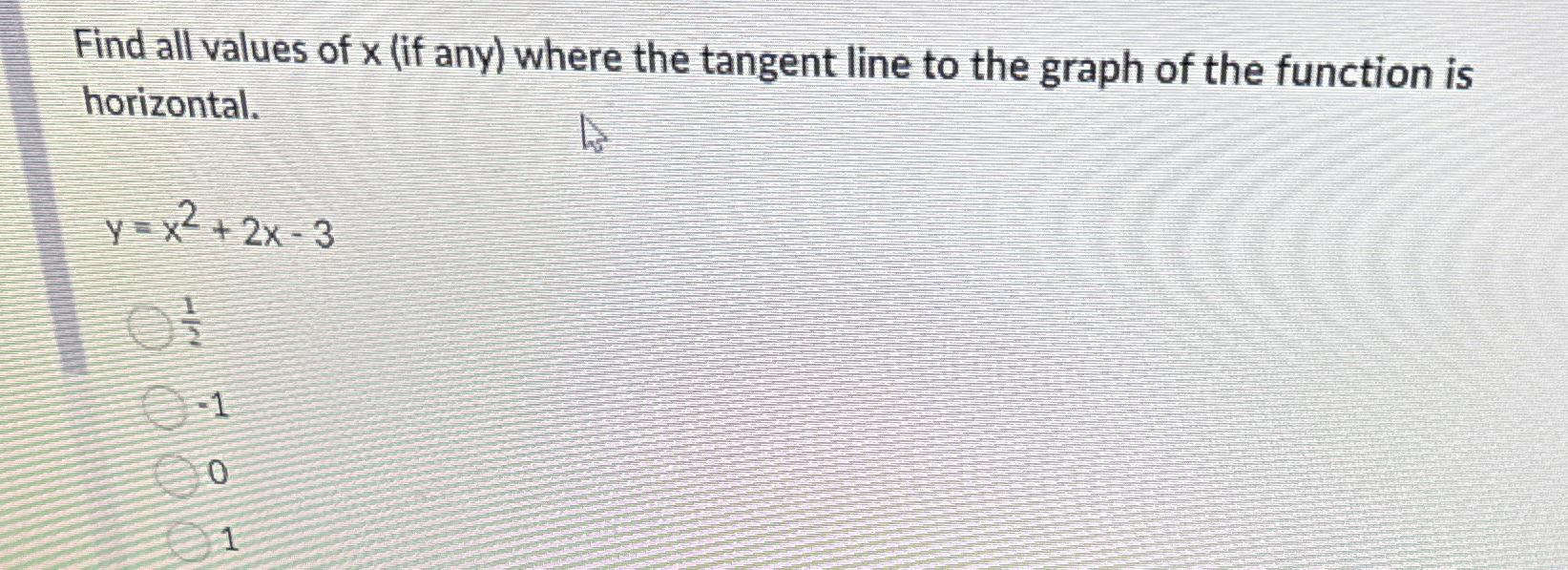 Solved Find all values of x (if any) ﻿where the tangent line | Chegg.com
