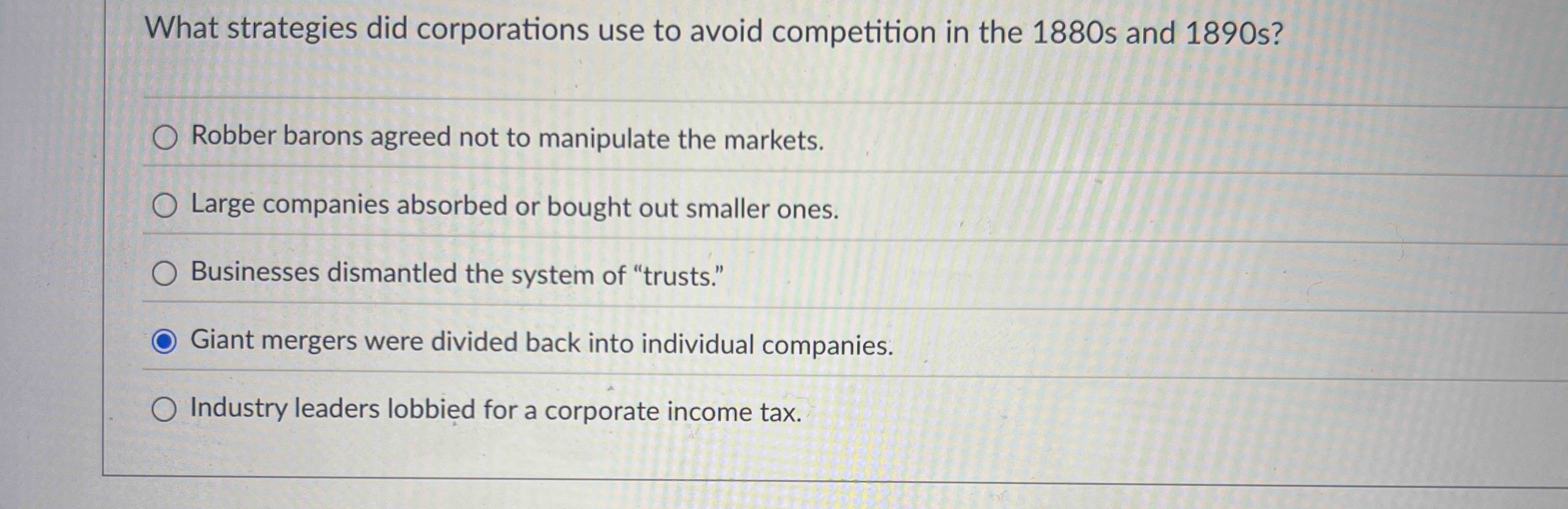 Solved What strategies did corporations use to avoid | Chegg.com