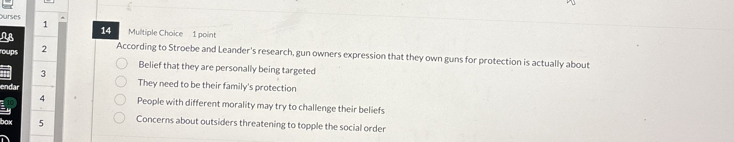 Solved 14 ﻿Multiple Choice 1 ﻿pointAccording to Stroebe and | Chegg.com