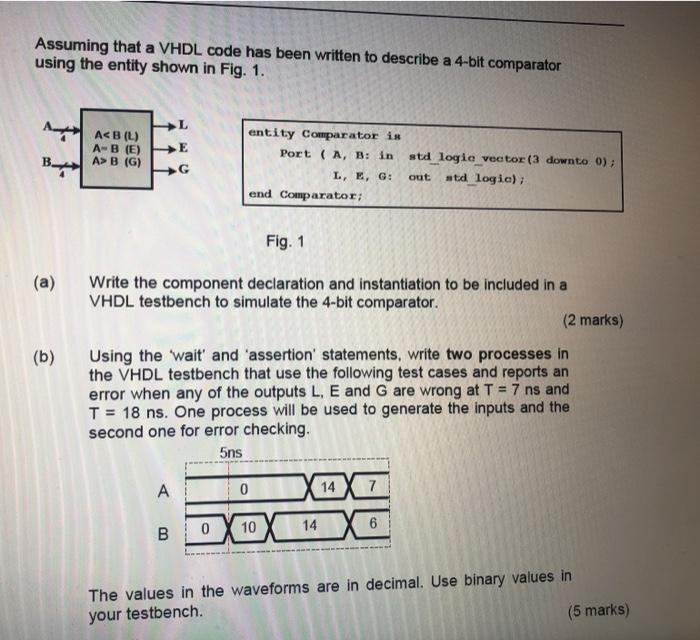 Solved Assuming that a VHDL code has been written to | Chegg.com