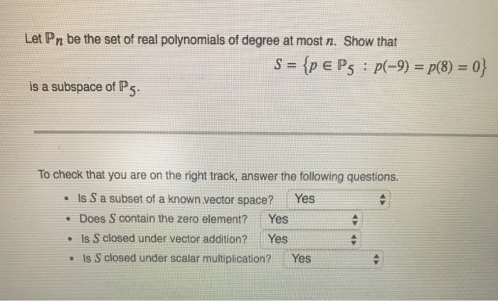 Solved Let Pn be the set of real polynomials of degree at | Chegg.com