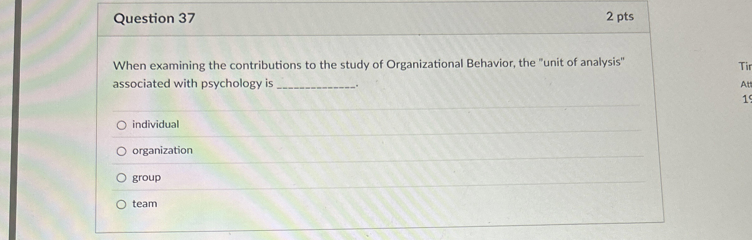 Solved Question 37When examining the contributions to the | Chegg.com