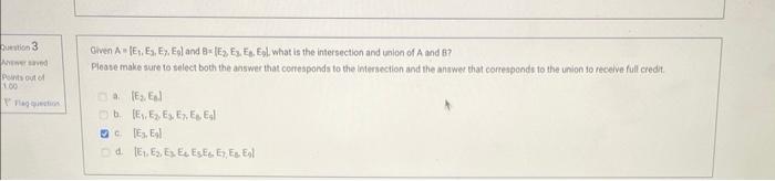 Solved GivenA={E1,E2,E7,E9∣ and A2∣E2,E2,E8. Egl, what is | Chegg.com