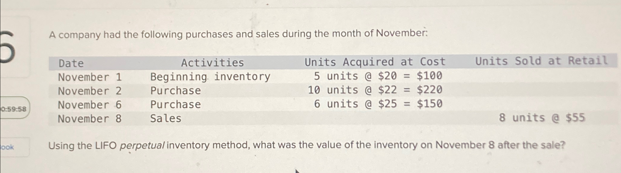 Solved A company had the following purchases and sales | Chegg.com