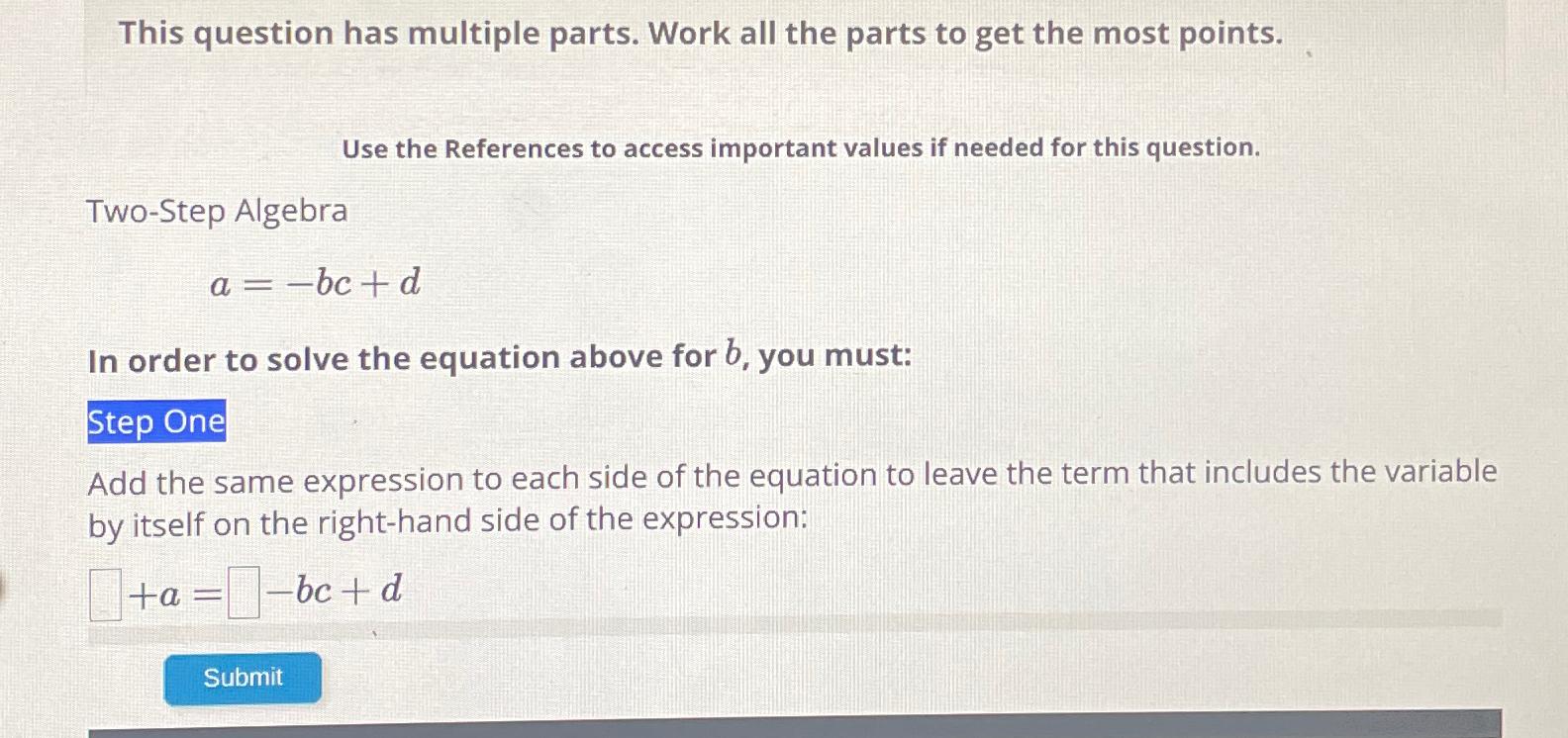 Solved This question has multiple parts. Work all the parts | Chegg.com