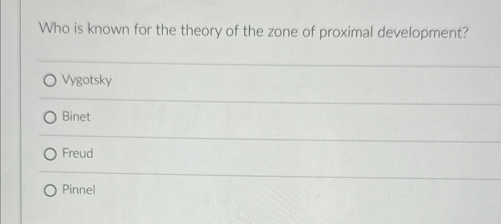 Solved Who is known for the theory of the zone of proximal | Chegg.com