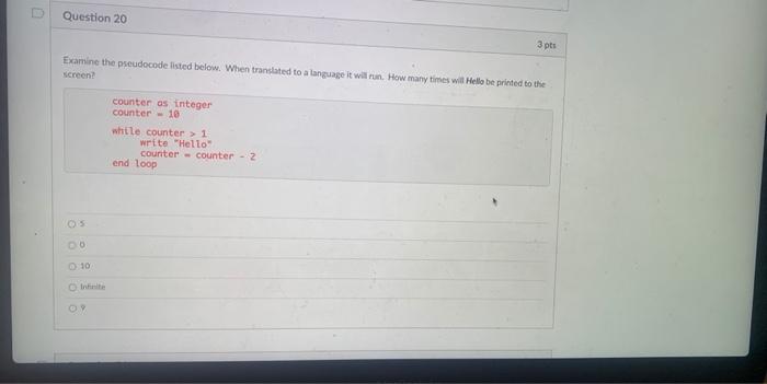 Solved Question 16 3 pts Which loop repeats a statement or | Chegg.com