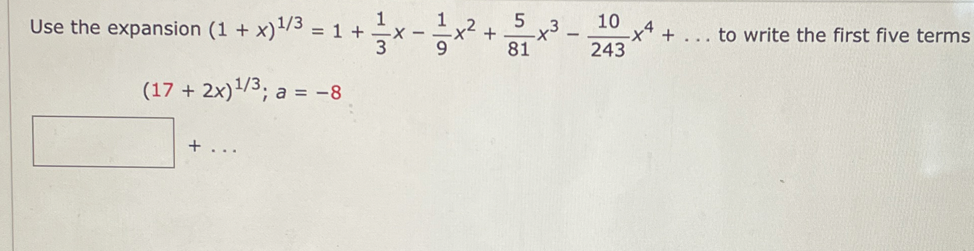 Solved Use the expansion | Chegg.com