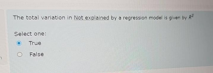 Solved The total variation in Not explained by a regression | Chegg.com