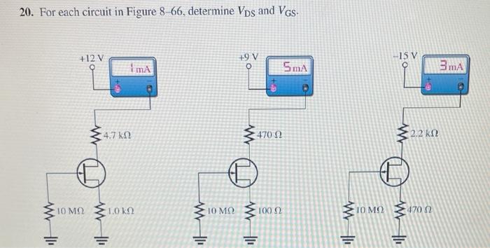 Solved 20. For each circuit in Figure 8-66, determine Vps | Chegg.com