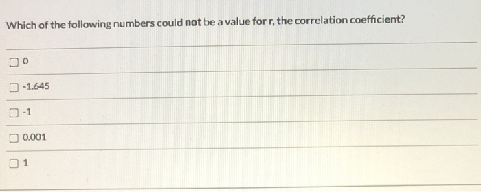 Solved Which of the following numbers could not be a value | Chegg.com