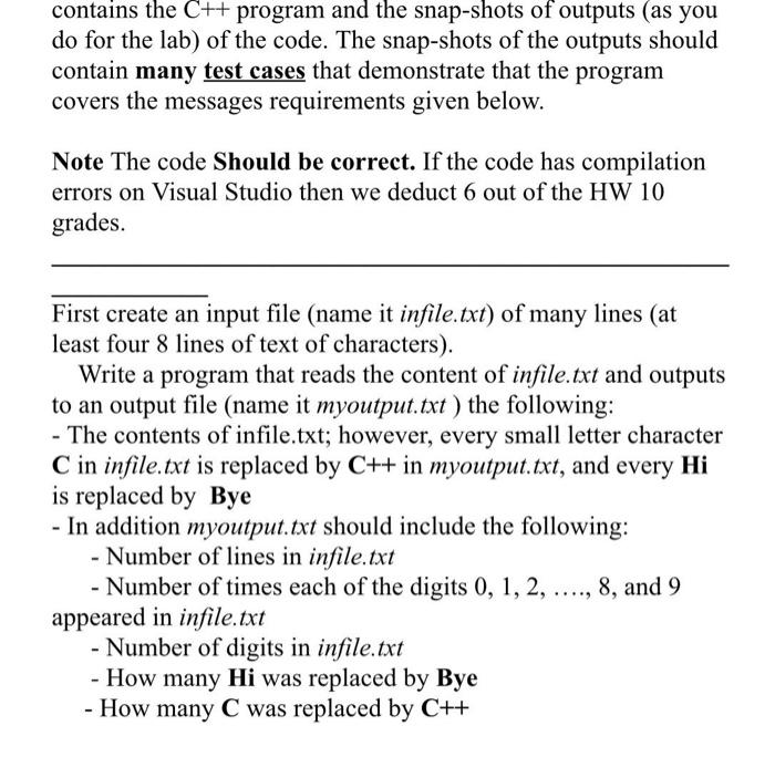 Solved contains the C++ program and the snap-shots of | Chegg.com