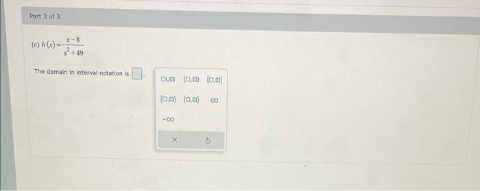 Solved Write the domain in interyal notation. (a) | Chegg.com