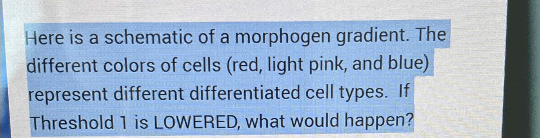 Solved Here is a schematic of a morphogen gradient. The | Chegg.com