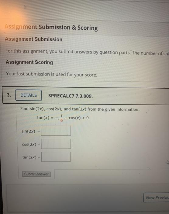 Solved Assignment Submission & Scoring Assignment Submission | Chegg.com