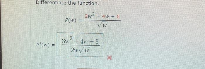 Solved Differentiate the function. | Chegg.com