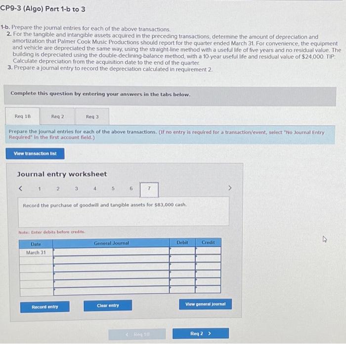Required informetion CP9-3 (Algo) Analyzing and | Chegg.com