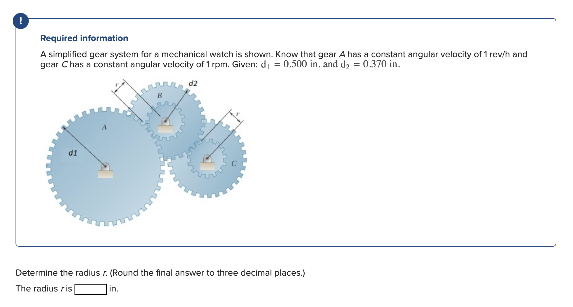 Solved Required informationA simplified gear system for a | Chegg.com