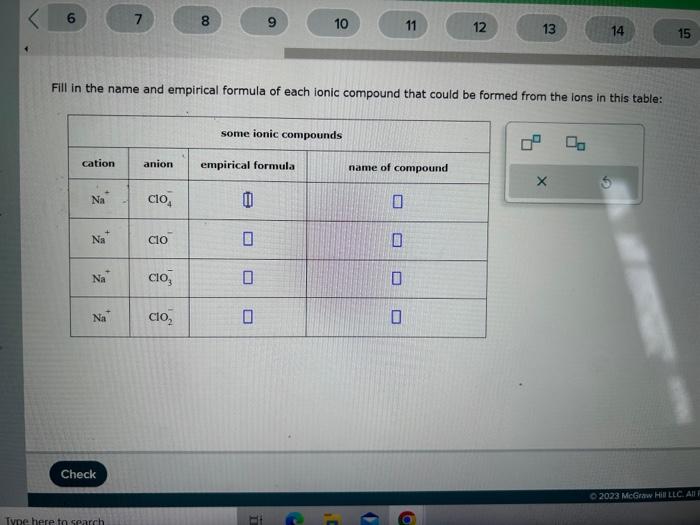 Solved Complete the following table: Fill in the name and | Chegg.com
