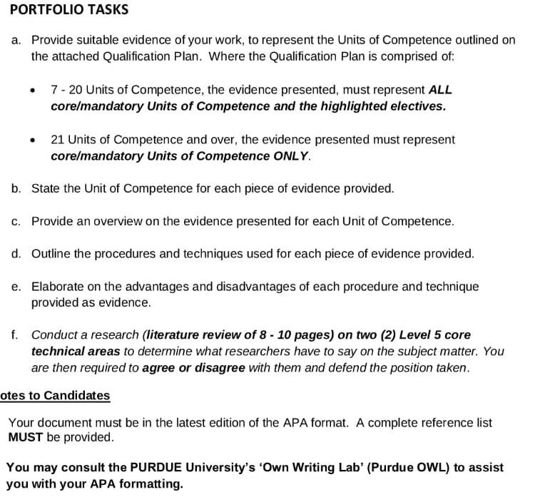 Solved PORTFOLIO TASKS a. Provide suitable evidence of your | Chegg.com