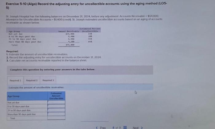 Solved Exercise 5-10 (Algo) Record the adjusting entry for | Chegg.com Solved Exercise 5-10 (Algo) Record the adjusting entry for | Chegg.com