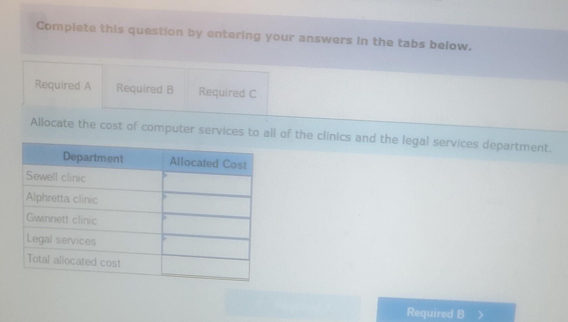 Solved After allocating the cost of computer services, | Chegg.com